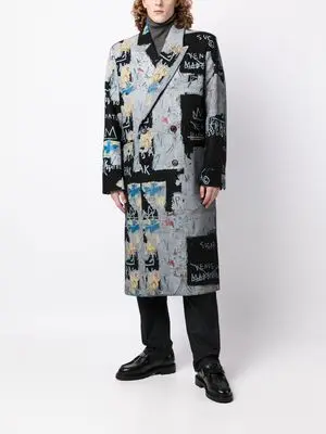 MISBHV Graphic-print Double-breasted Coat