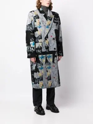 MISBHV Graphic-print Double-breasted Coat