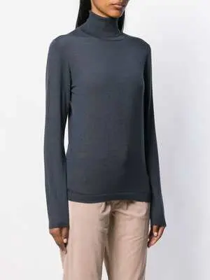 Brunello Cucinelli Fitted Roll Neck Sweater - Blue
