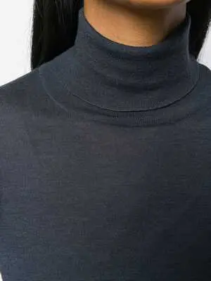 Brunello Cucinelli Fitted Roll Neck Sweater - Blue