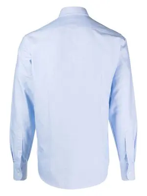 DEPERLU Slim-cut Poplin Shirt - Blue
