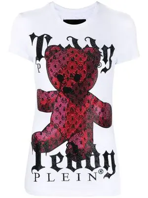 Philipp Plein Monogram Teddy-print T-shirt - White