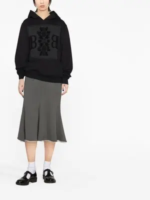 BARRIE Logo-patch Cotton Hoodie - Black