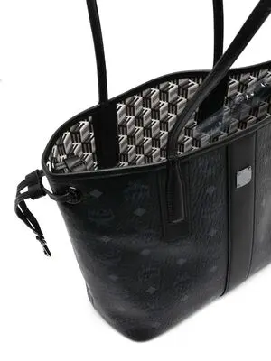 Mcm Small Liz Reversible Tote Bag - Black