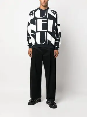 Sunnei Logo-print Long-sleeve Sweatshirt - Blue