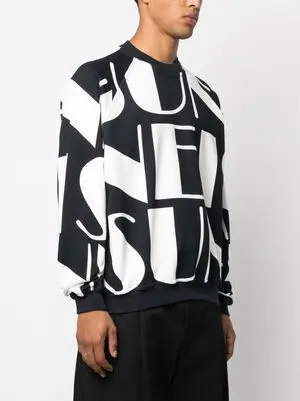 Sunnei Logo-print Long-sleeve Sweatshirt - Blue