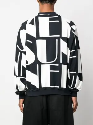 Sunnei Logo-print Long-sleeve Sweatshirt - Blue