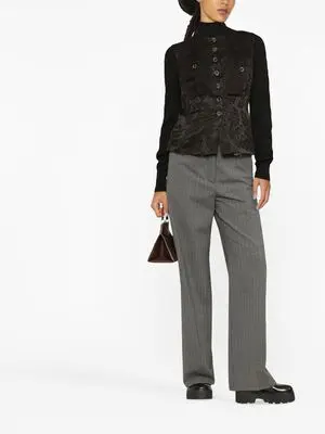 UMA WANG Panelled Floral-jacquard Vest