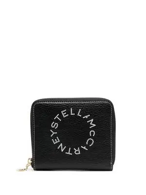 Stella McCartney Logo-print Detail Zipped Wallet - Black