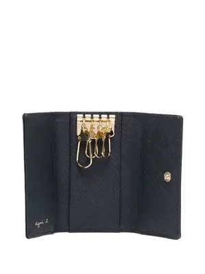 AGNES B. Logo-detail Leather Key Holder