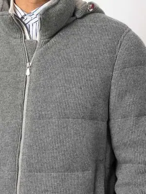 Brunello Cucinelli Ribbed Padded Hooded Cashmere Jacket
