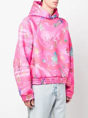 LIBERAL YOUTH MINISTRY Graphic-print Pullover Hoodie - Pink