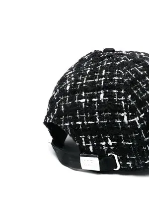 Karl Lagerfeld Logo-Patch Tweed Cap In Black - 35% Off  display picture 1