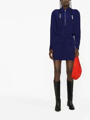 Victoria Beckham Flap-pocket Mini Dress - Blue