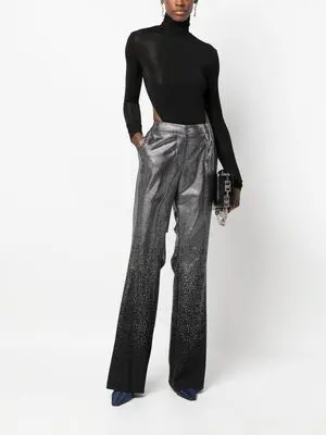 Off-White Crystal-embellished Wide-leg Trousers