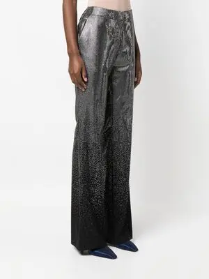 Off-White Crystal-embellished Wide-leg Trousers