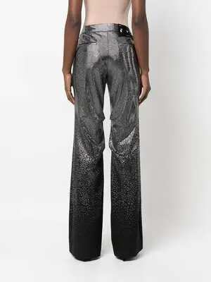 Off-White Crystal-embellished Wide-leg Trousers