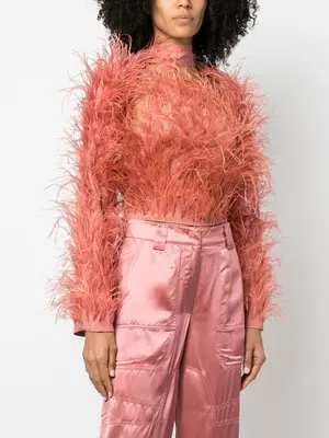 Cult Gaia Feather-embellished Bolero