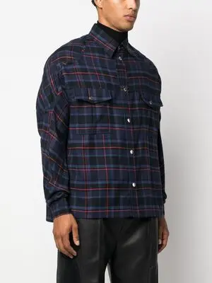 GMBH Plaid-check Print Shirt - Blue
