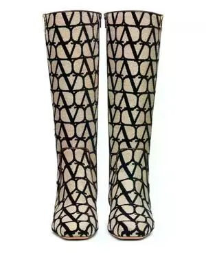 Valentino Garavani 30mm Vlogo Type Boots - Neutrals