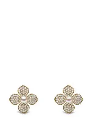 Yoko London 18kt Yellow Pearl And Diamond Earrings - Gold