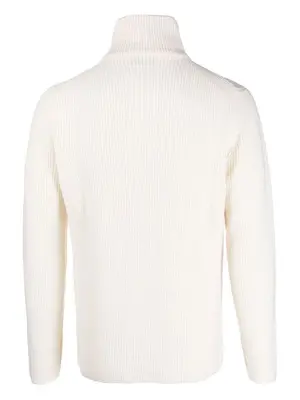 DELL'OGLIO Stand-collar Half-zip Jumper - White