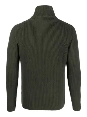 DELL'OGLIO Stand-collar Half-zip Jumper - Green