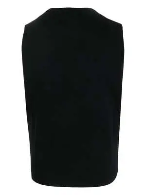 DELL'OGLIO V-neck Fine-knit Vest - Black