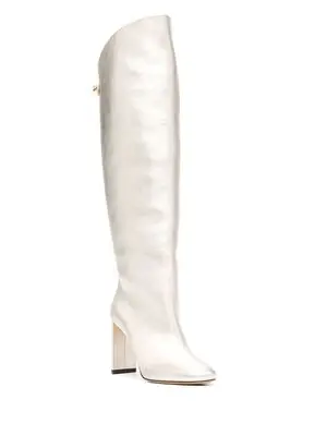 MAISON SKORPIOS Adrianna 90mm Knee-high Boots - Gold