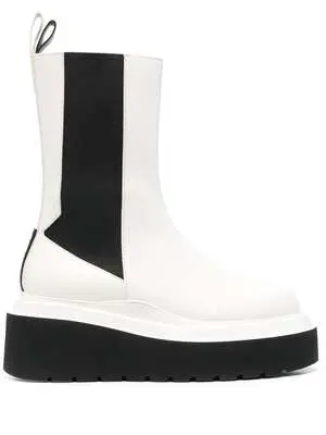 3JUIN Two-tone Wedge Chelsea Boots