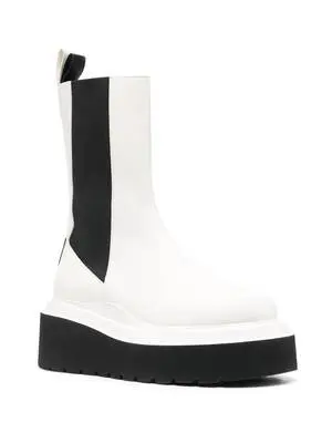 3JUIN Two-tone Wedge Chelsea Boots