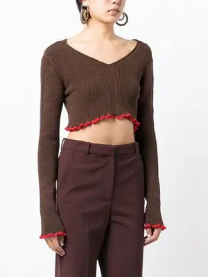 Jacquemus La Maille Santon Cropped Jumper - Brown