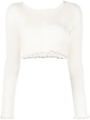 Jacquemus La Maille Santon Cropped Jumper - White