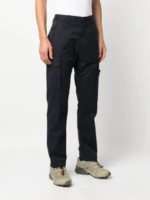 Stone Island Logo Patch Trousers - Blue