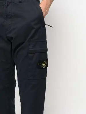 Stone Island Logo Patch Trousers - Blue