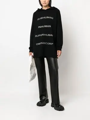 Rick Owens Intarsia-knit Pullover Hoodie
