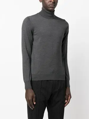 Tagliatore Virgin Wool Roll-neck Jumper - Grey