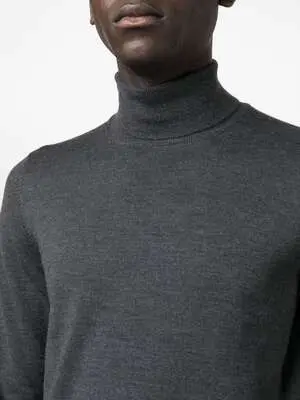 Tagliatore Virgin Wool Roll-neck Jumper - Grey