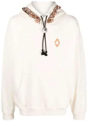 COUNTY OF MILAN Fringes Comfort Logo-print Hoodie - Neutrals