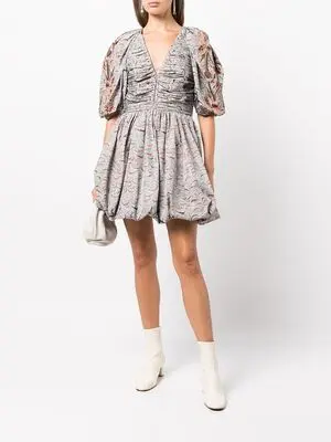 Ulla Johnson Marbled Ruched Dress - Grey