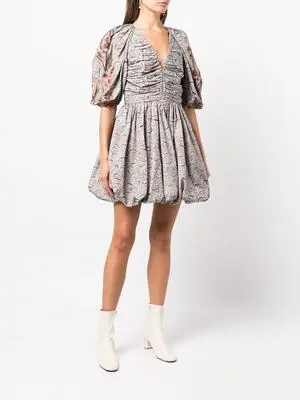 Ulla Johnson Marbled Ruched Dress - Grey