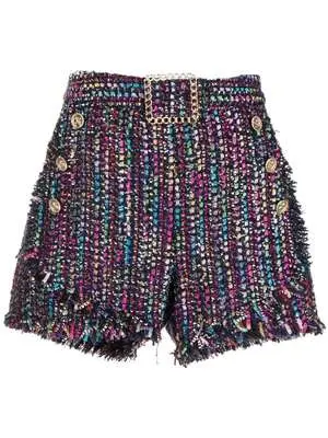 EDWARD ACHOUR PARIS Metallic Tweed Shorts