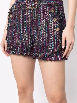 EDWARD ACHOUR PARIS Metallic Tweed Shorts