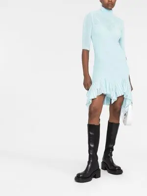 Givenchy Flounced Plissé Mini Dress