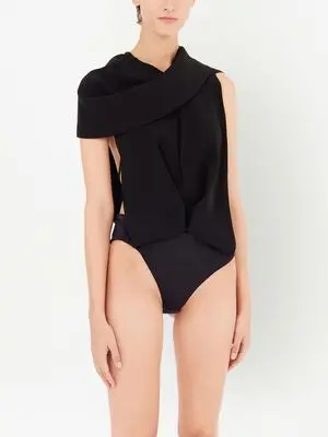 FERRAGAMO Cut-out Draped Bodysuit