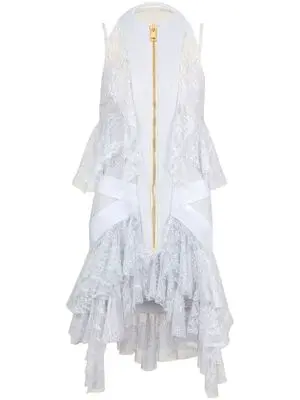 Balmain Lace-panelled Mini Dress - Grey
