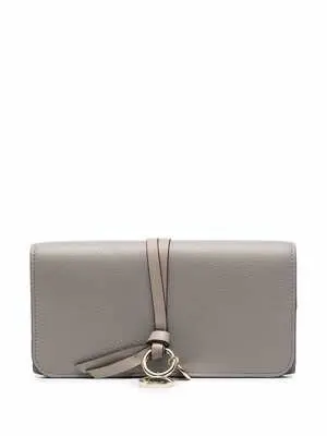Chloé Alphabet Textured-leather Wallet - Grey