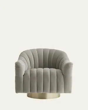 ARTERIORS Springsteen Velvet Swivel Chair - Gray