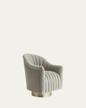 ARTERIORS Springsteen Velvet Swivel Chair - Gray