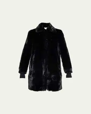 Akris Faux-fur Collared Coat